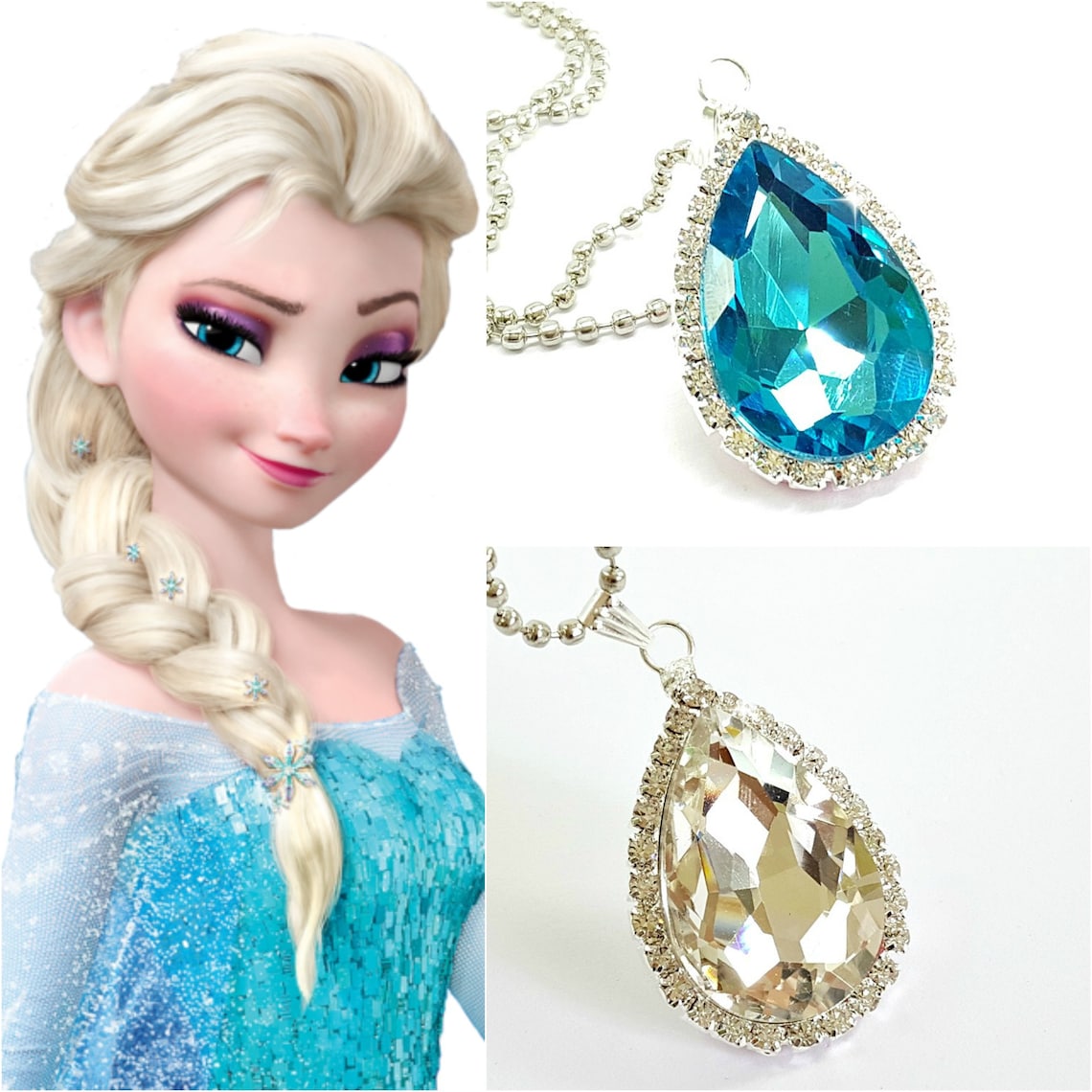 FROZEN ELSA Crystal Charm Necklace Queen Elsa Necklace | Etsy