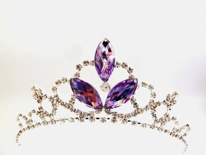 Rhinestone Crown Purple purple Crown purple Tiara PRINCESS - Etsy