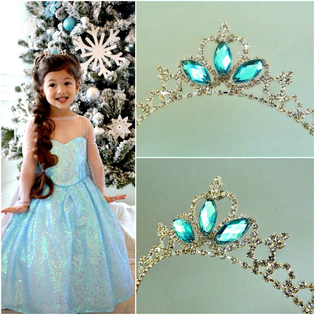The ELSA CROWN ,elsa Costume, Elsa Tiara, Frozen Tiara, Kids Rhinestone ...