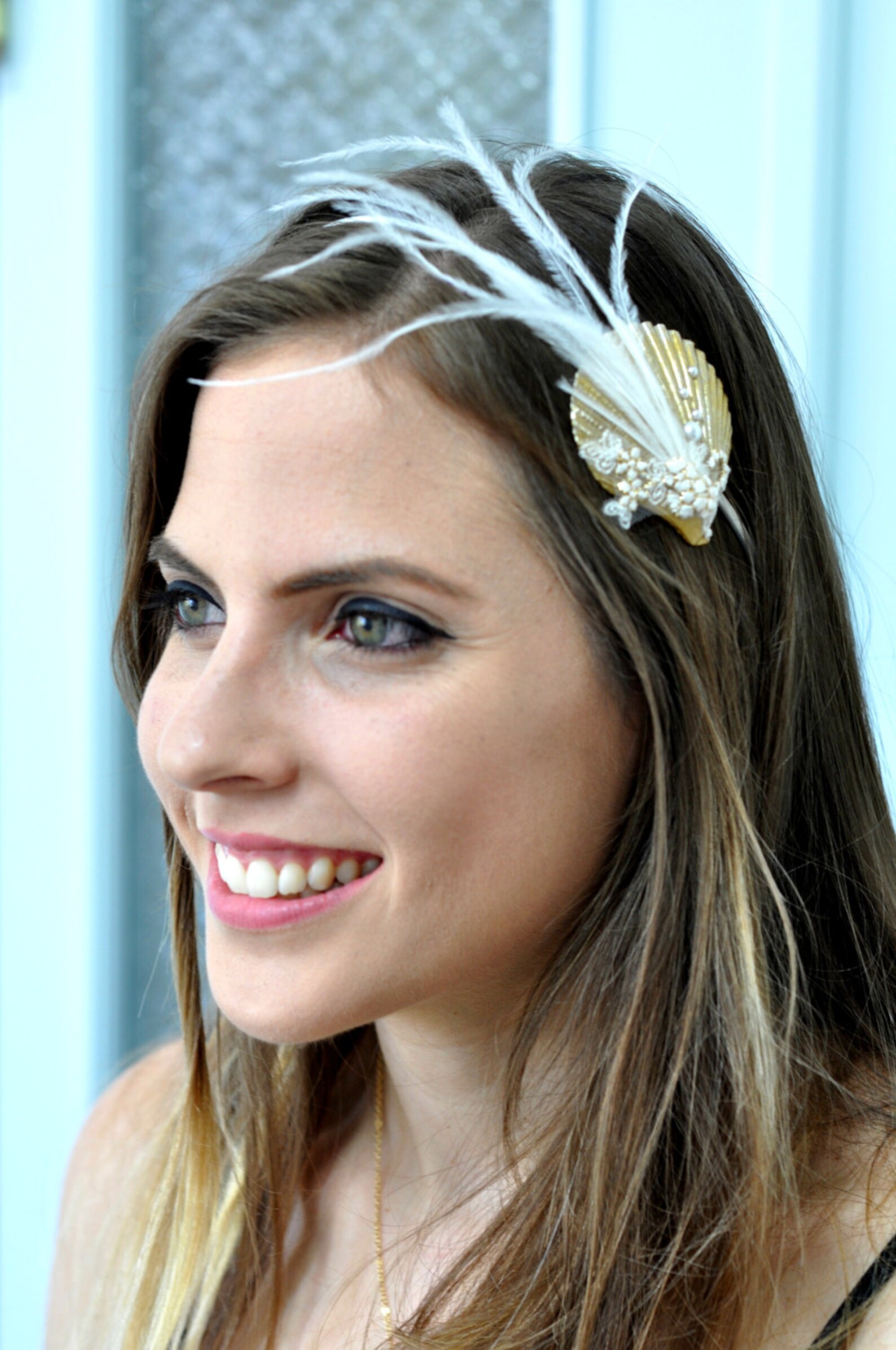 Mermaid Sea Shell Wedding Headpiece Gold Sea Shell Jeweled - Etsy