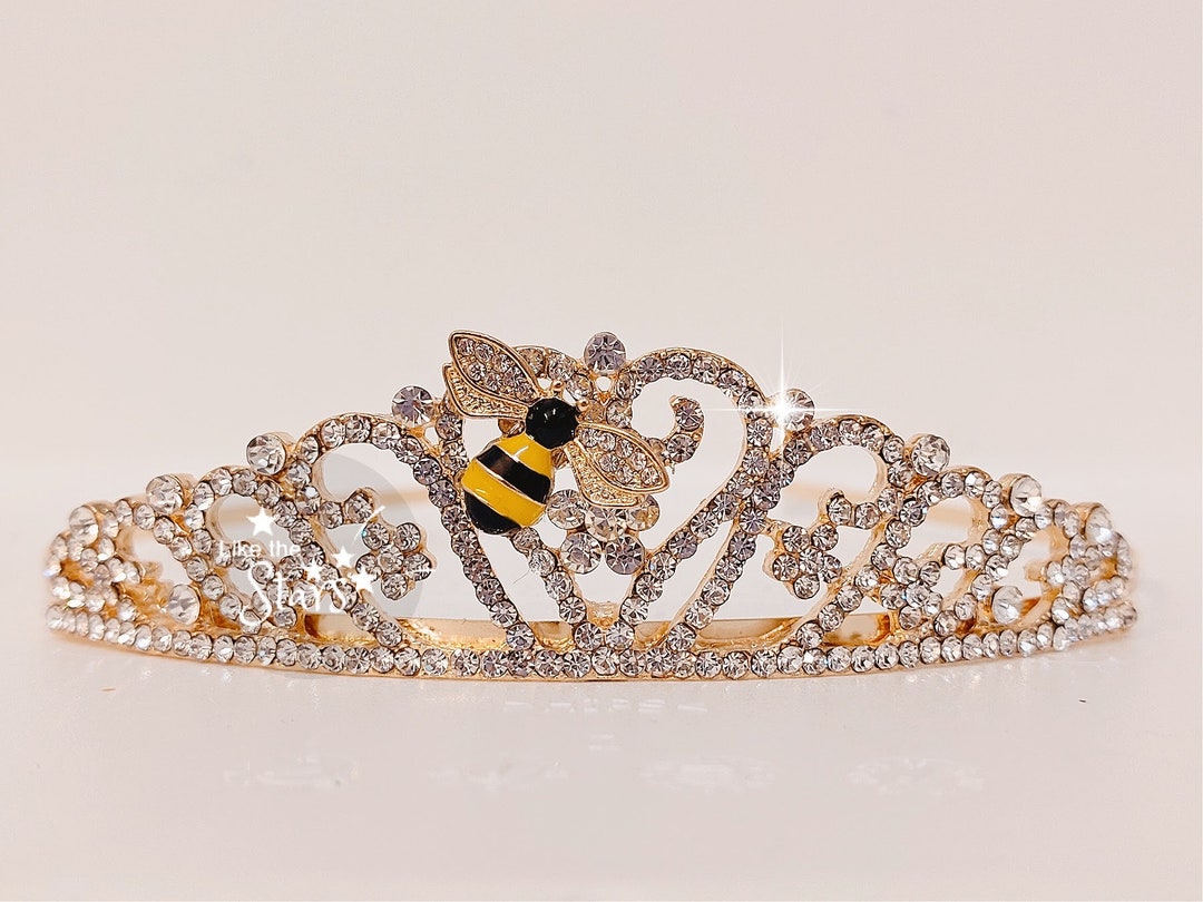 Golden Queen Bee Crown || Bee Birthday Crown Tiara || Bee Headband ...