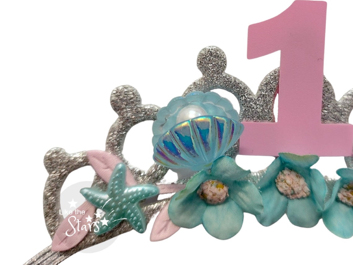1st Mermaid Birthday Crown Personalized Birthday Crown | Etsy