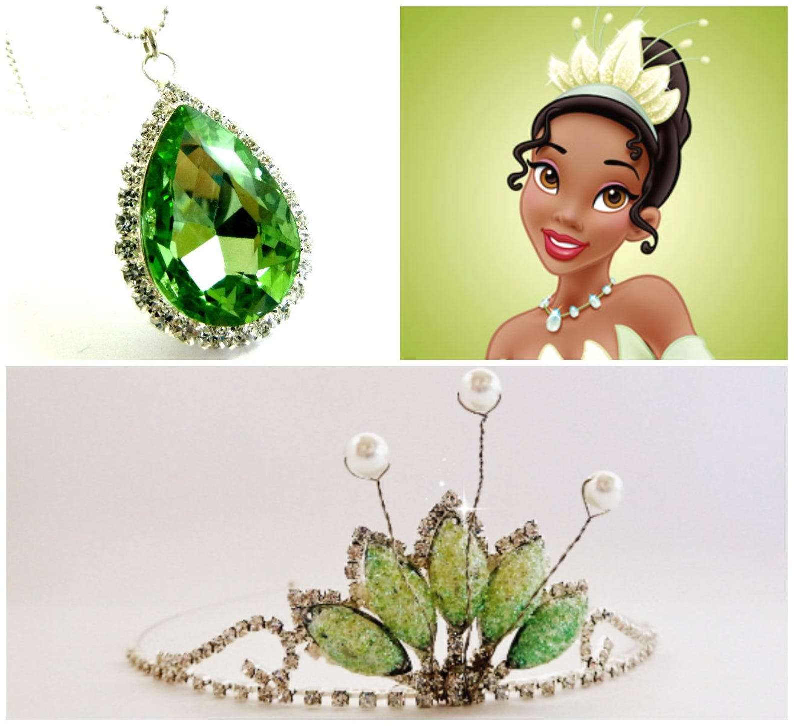 Princess and the Frog Tiara ,princess Tiana Tiara,green Princess Tiana ...