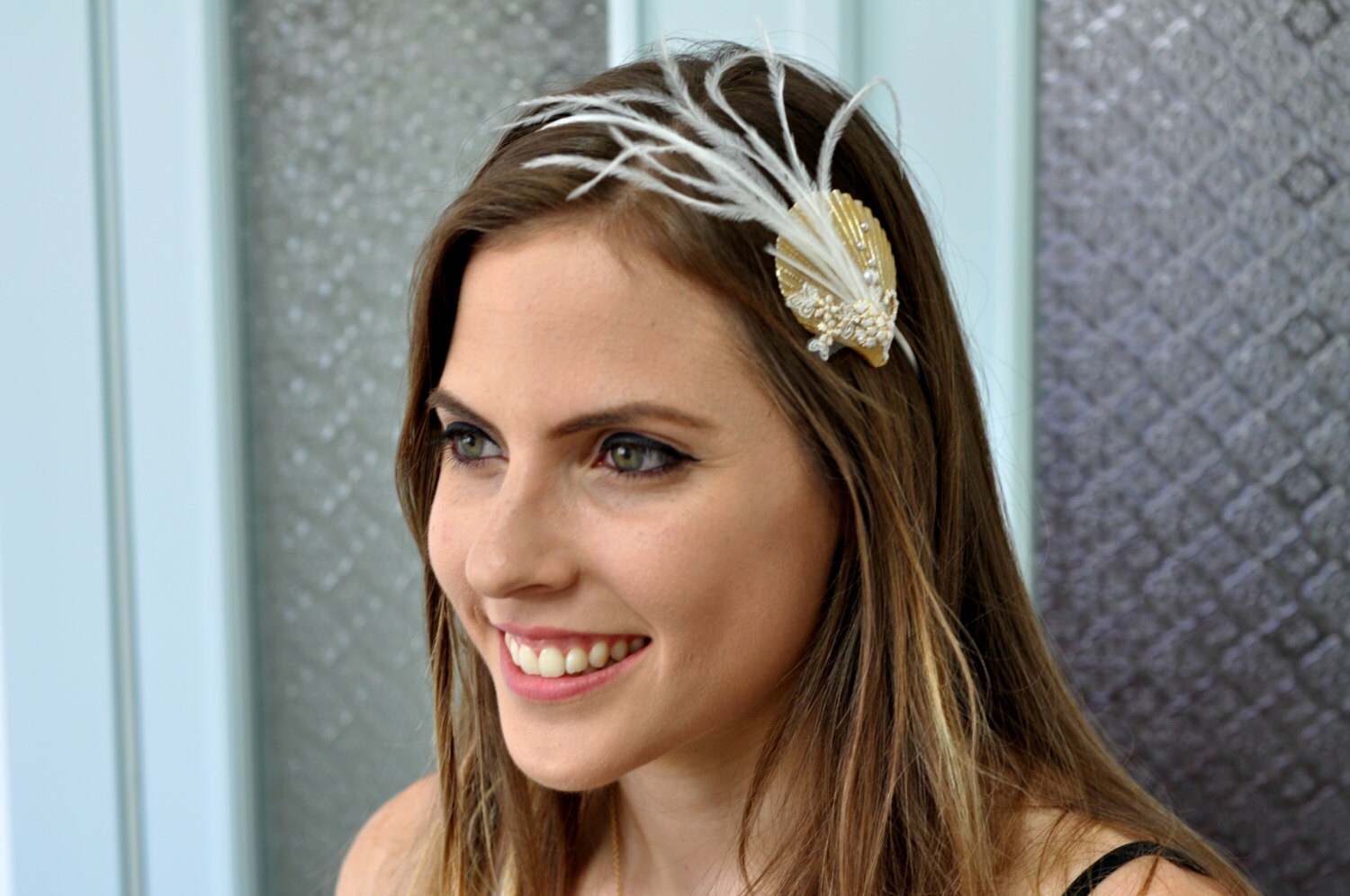 Mermaid Sea Shell Wedding Headpiece Gold Sea shell Jeweled | Etsy