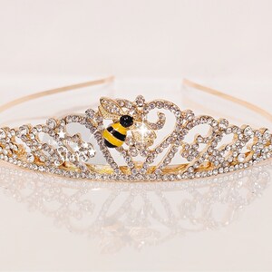 Golden Queen Bee Crown || Bee Birthday Crown Tiara || Bee Headband ...