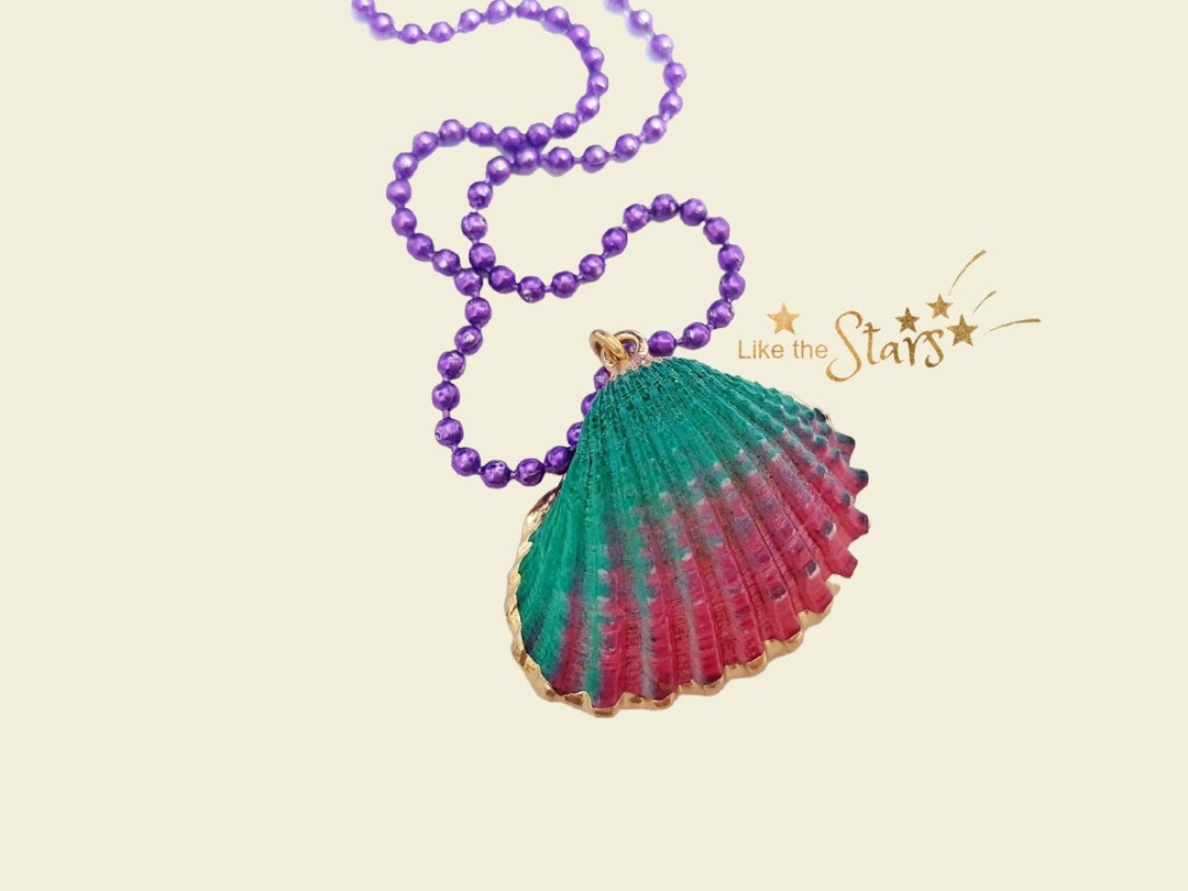Collier sirène, collier de coquillages, garniture dorée de charme de ...