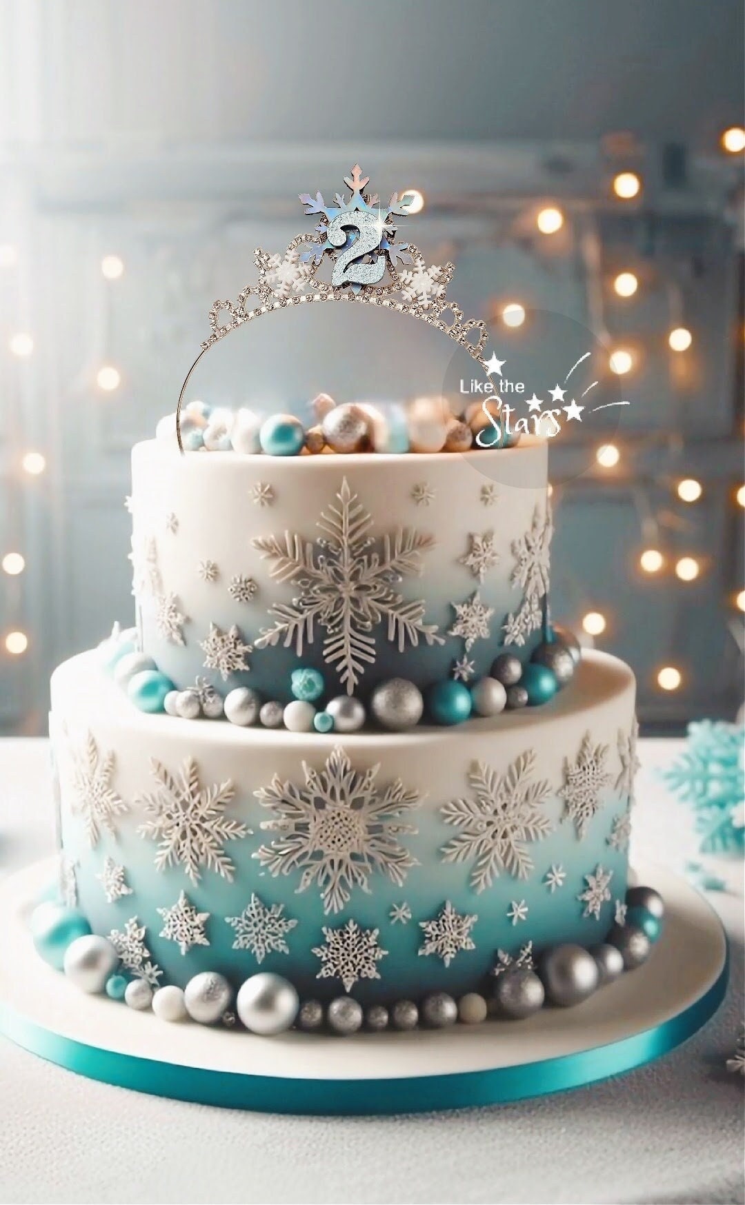 Queen Ice Elsa Brabus Birthday Crown, Cake Topper, Snowflake Baby Girl ...