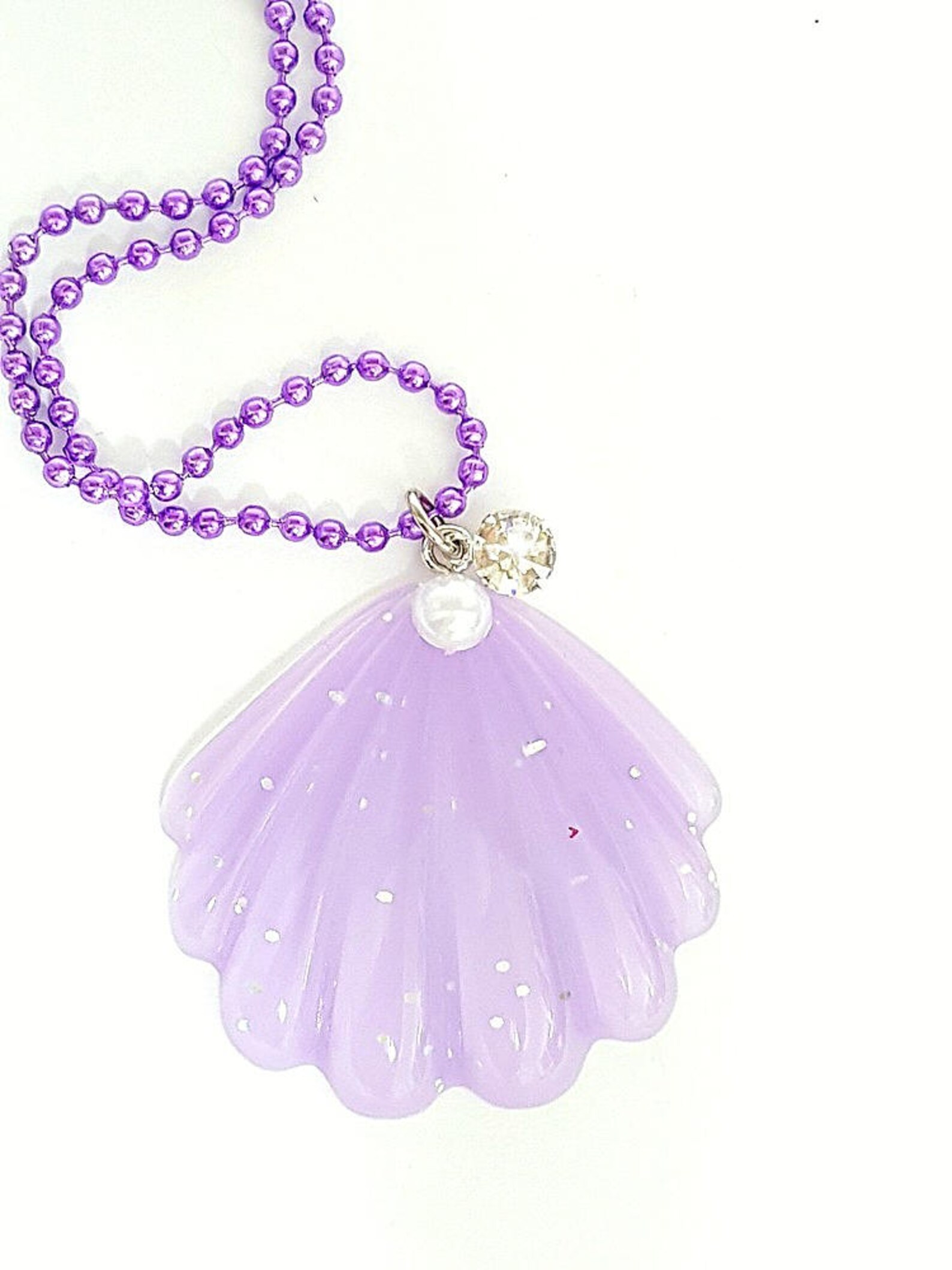 Mermaid Necklace purple Sea Shell Necklace Sea Shell Charm - Etsy