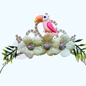 Tropical Bird Crown, Parrot Tiara, Safari Floral Zoo Animal Crown, Wild ...