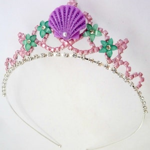 Mermaid Tiara , Mermaid Sea Shell & Flower Crown, Mermaid Tiara, Ariel ...