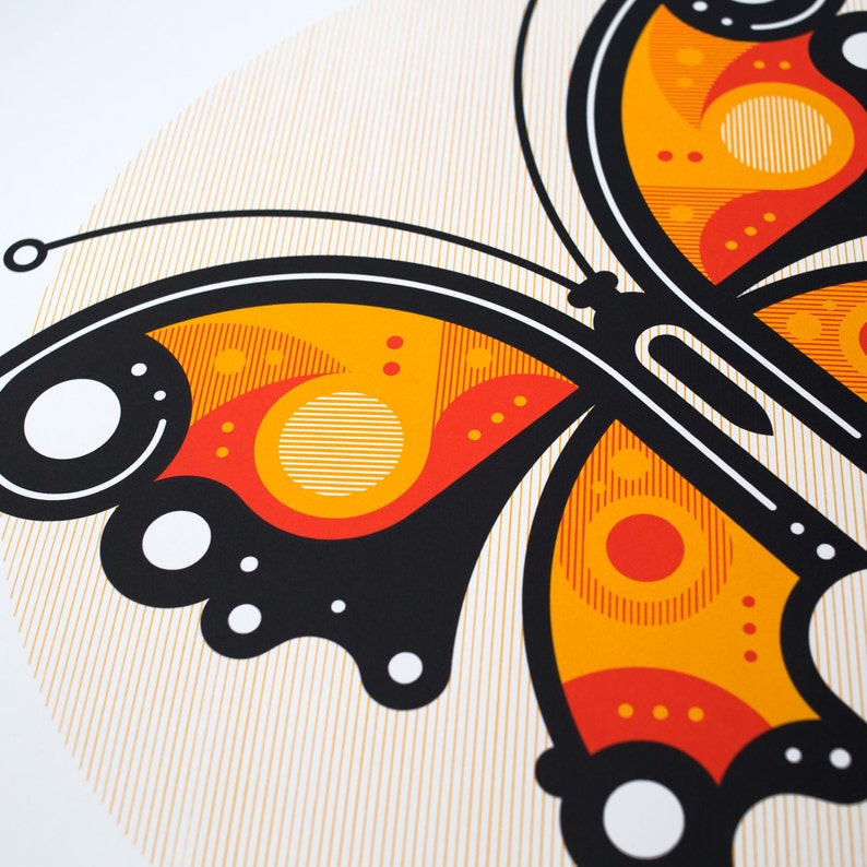 Butterfly 1 A2 Limited Edition Screen Print, Hand-printed in 3 Colours ...