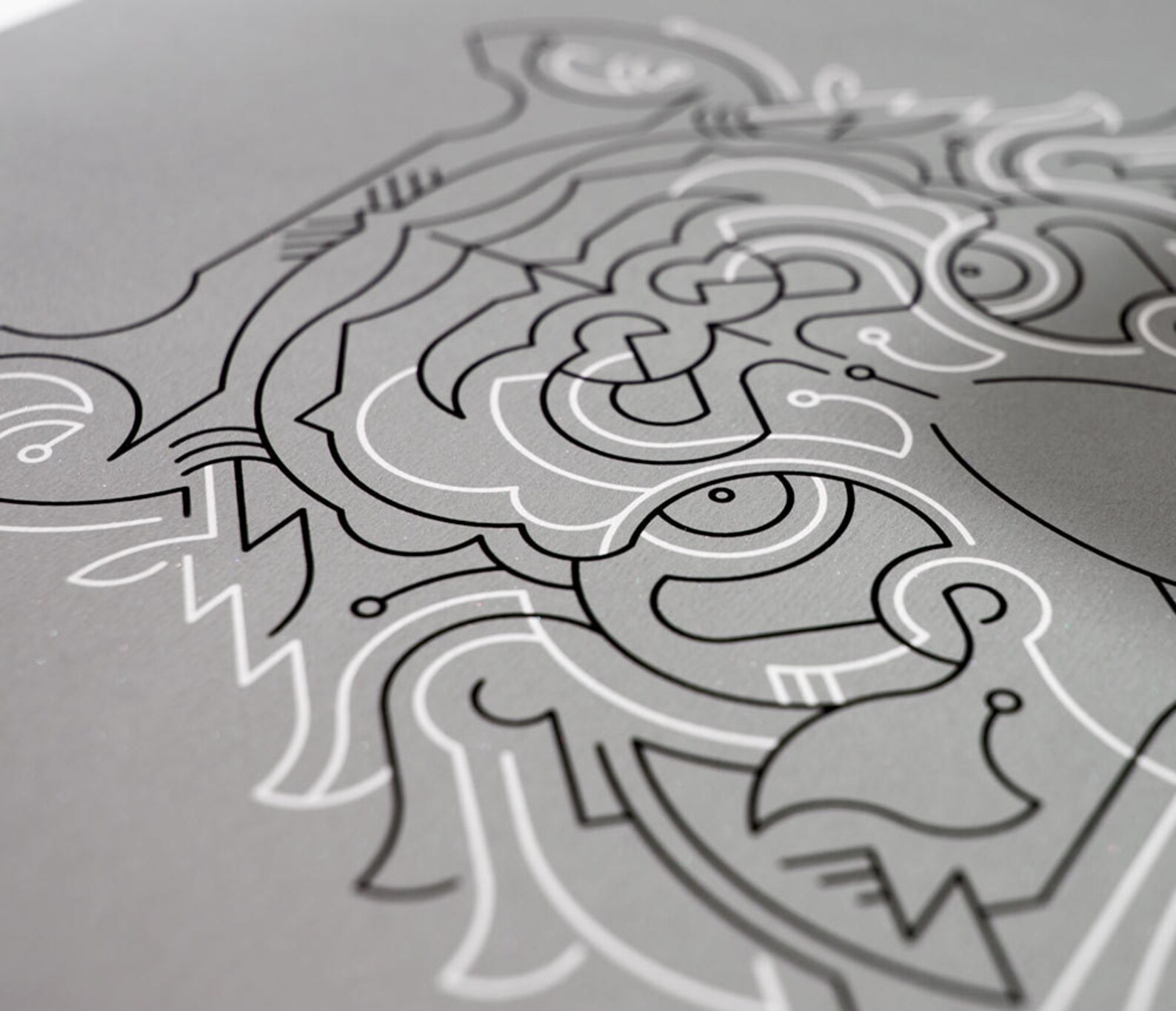 Tiger A2 Limited Edition Screen Print, Hand-printed in Gunmetal Silver ...