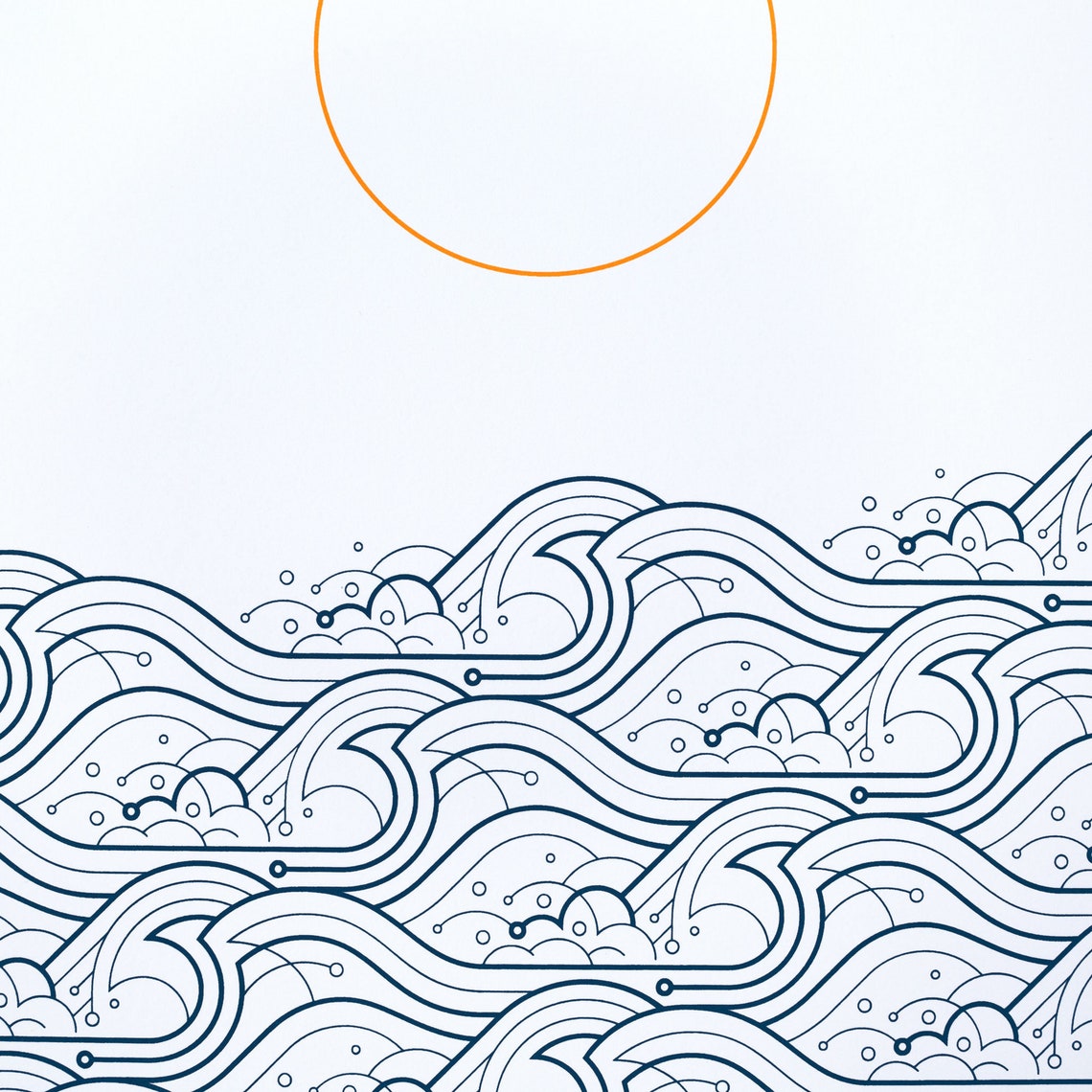 Waves A2 Limited Edition Screen Print Hand-printed in Dark - Etsy