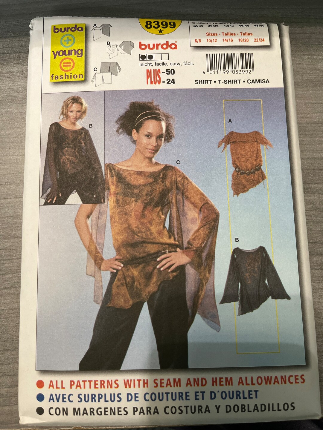 Burda Sewing Pattern 8399 Plus Size - Etsy