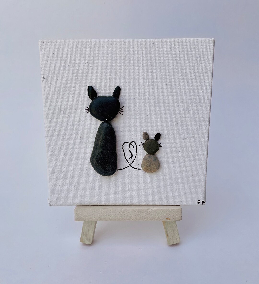 PEBBLE ART: Cat and Mouse, Pet Lover, Cat Lover, Kitten, Mice, Pet ...