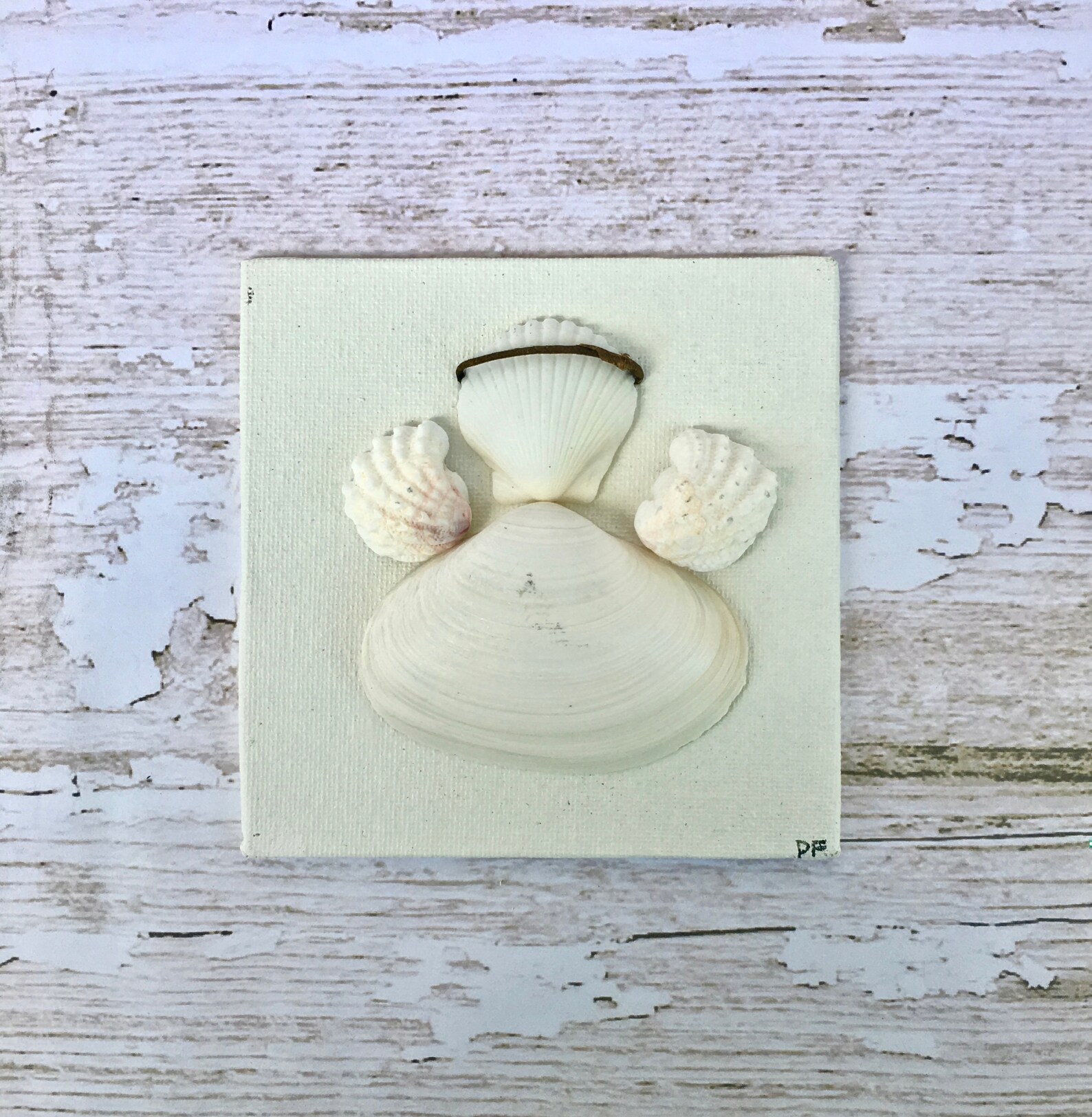 SHELL ART. Shell Angel With Easel. Shell Angel. Home Decore. | Etsy