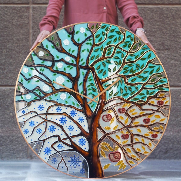 Stained Glass Clock - Etsy