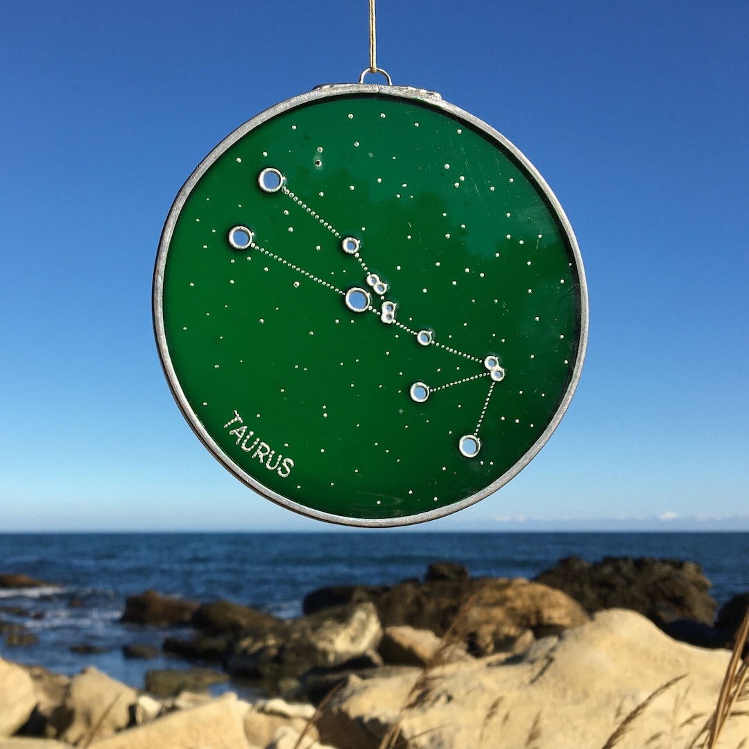 Emerald Green Taurus Constellation Suncatcher: Celestial Art Decor ...