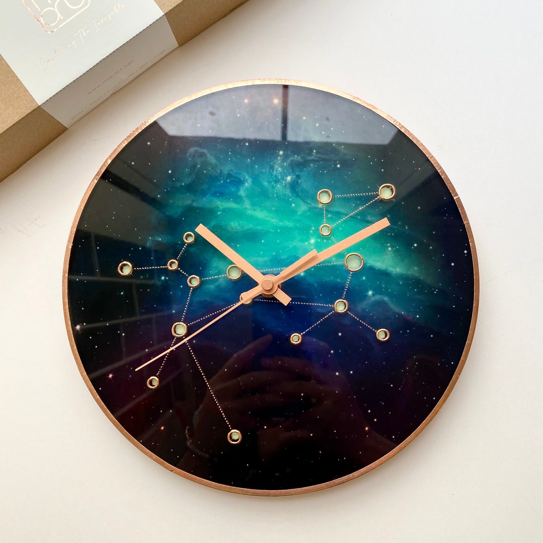 Sirius Constellation Clock: Celestial Glass Wall Art, Glow in the Dark ...