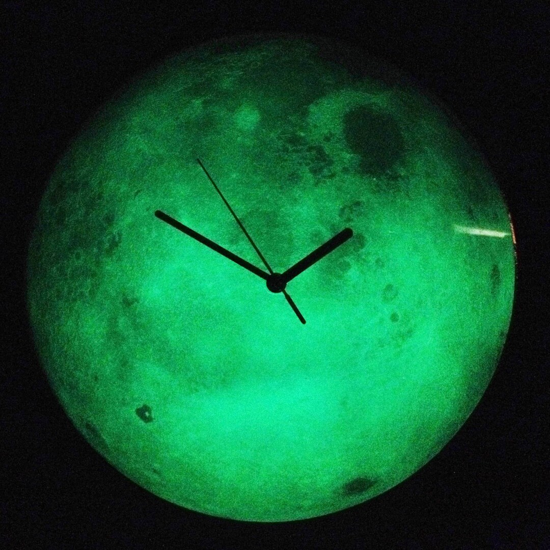 Moon Eclipse, Celestial Clock, Lunar Wall Decor, Wall Clock, Glow in ...