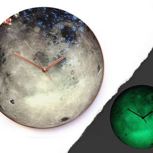 Moon Eclipse, Celestial Clock, Lunar Wall Decor, Wall Clock, Glow in ...