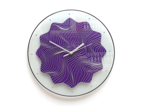 Glass Wall Clock Large Clock Unique Gift Round Wall Clock | Etsy