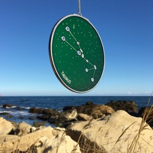 Emerald Green Taurus Constellation Suncatcher: Celestial Art Decor ...