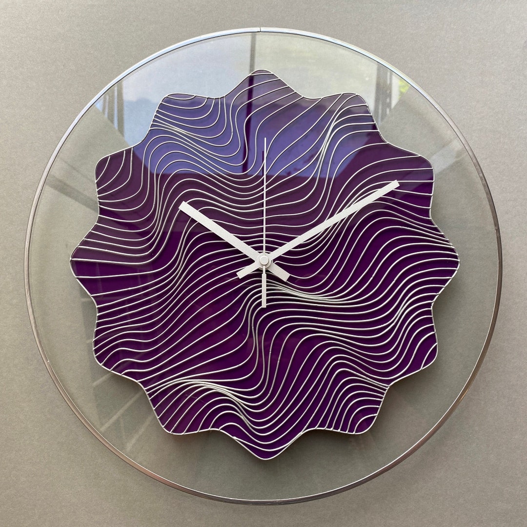Glass Wall Clock, Large Clock, Unique Gift, Round Wall Clock, Hand ...