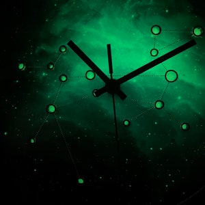 Sirius Constellation Clock: Celestial Glass Wall Art, Glow in the Dark ...
