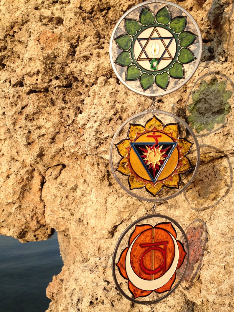 Wall Hanging Chakras Modern Stained Glass Set of 7 Chakras - Etsy Australia