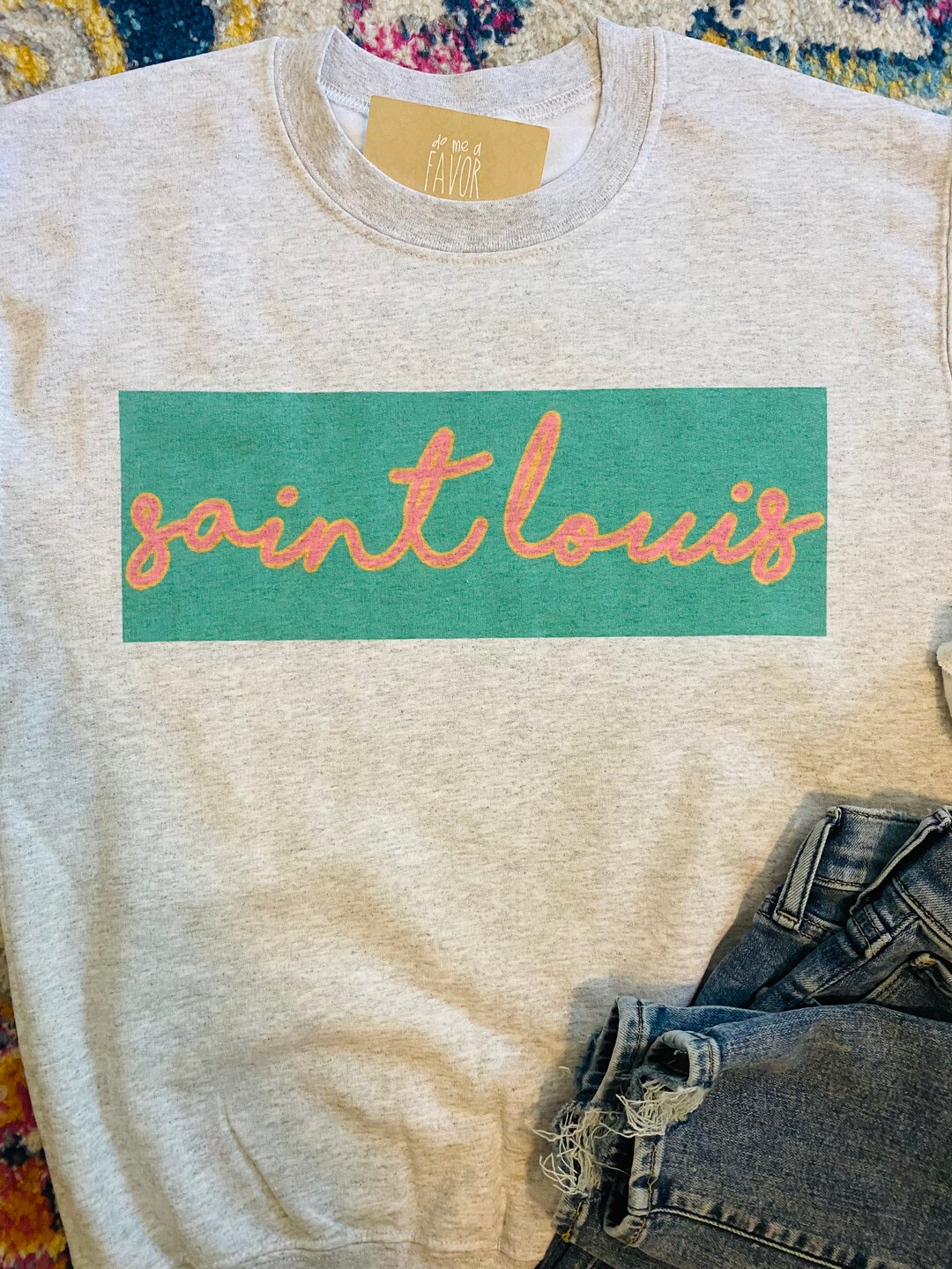 Saint Louis "preppy" Cursive / Saint Louis Sweatshirt / St. Louis ...