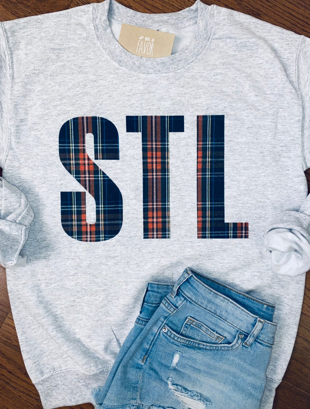 STL “tartan” Sweatshirt / Saint Louis Sweatshirt / St. Louis / Graphic ...