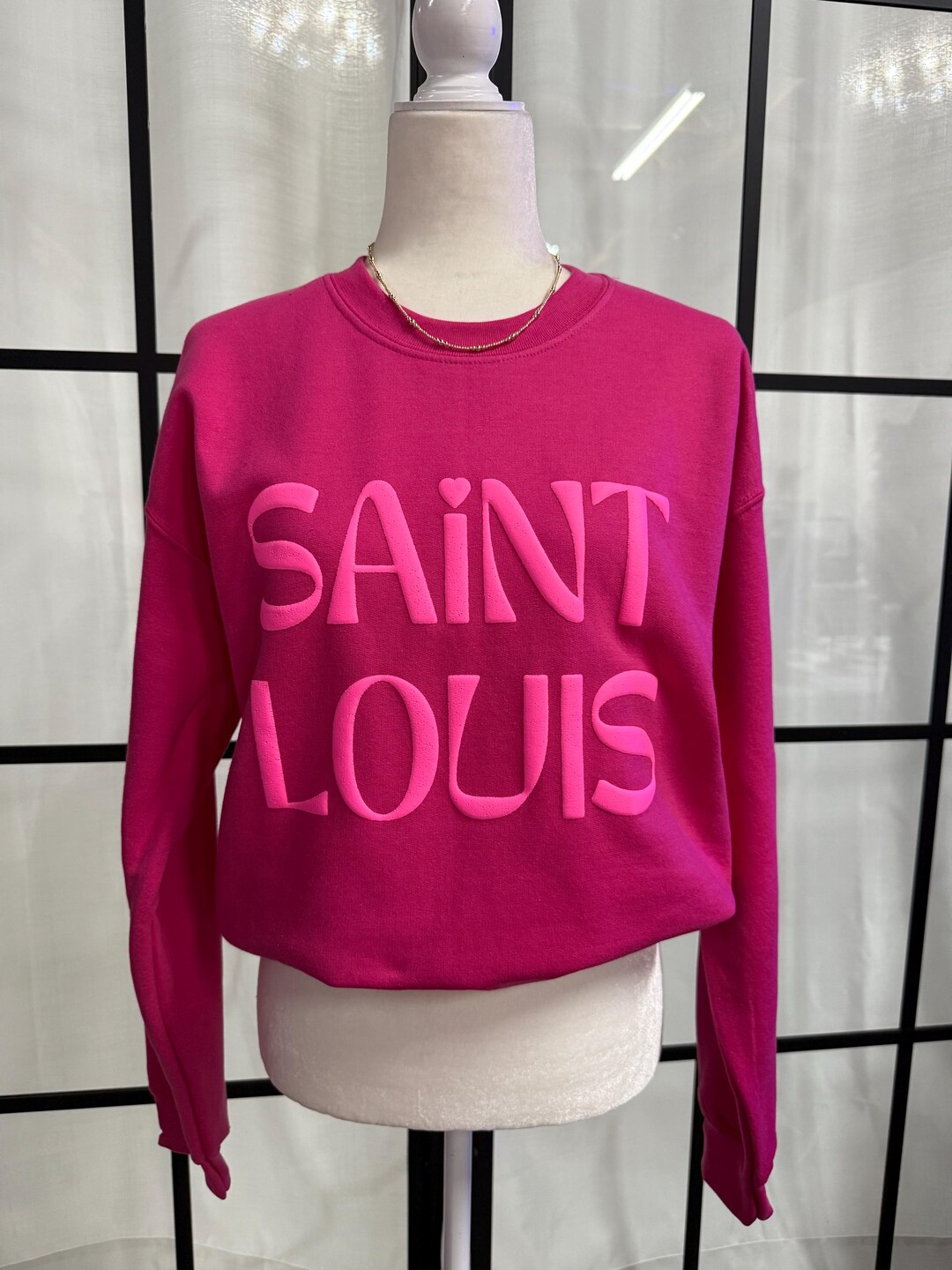 Saint Louis Raspberry Puff / Graphic Sweatshirt / Puff Transfer ...