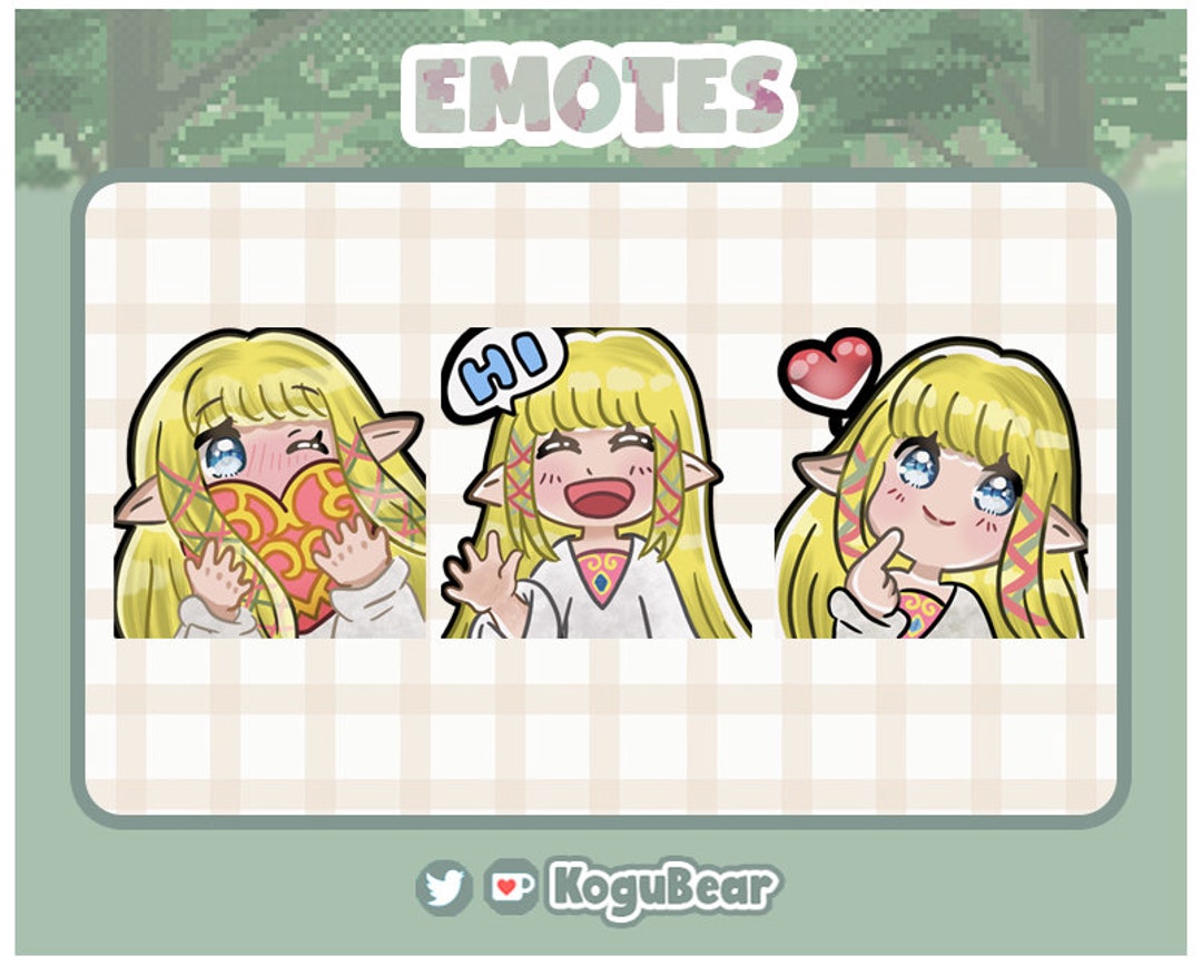 Twitch Emotes Legend of Zelda Skyward Sword Zelda Kawaii Chibi Cute - Etsy