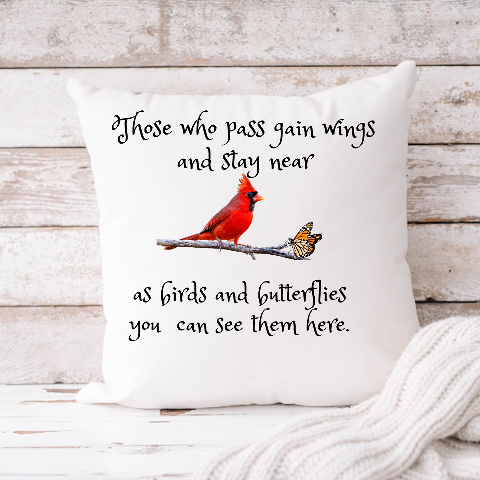 Cardinal Memorial Quote, Bird and Butterfly PNG (digital File) - Etsy