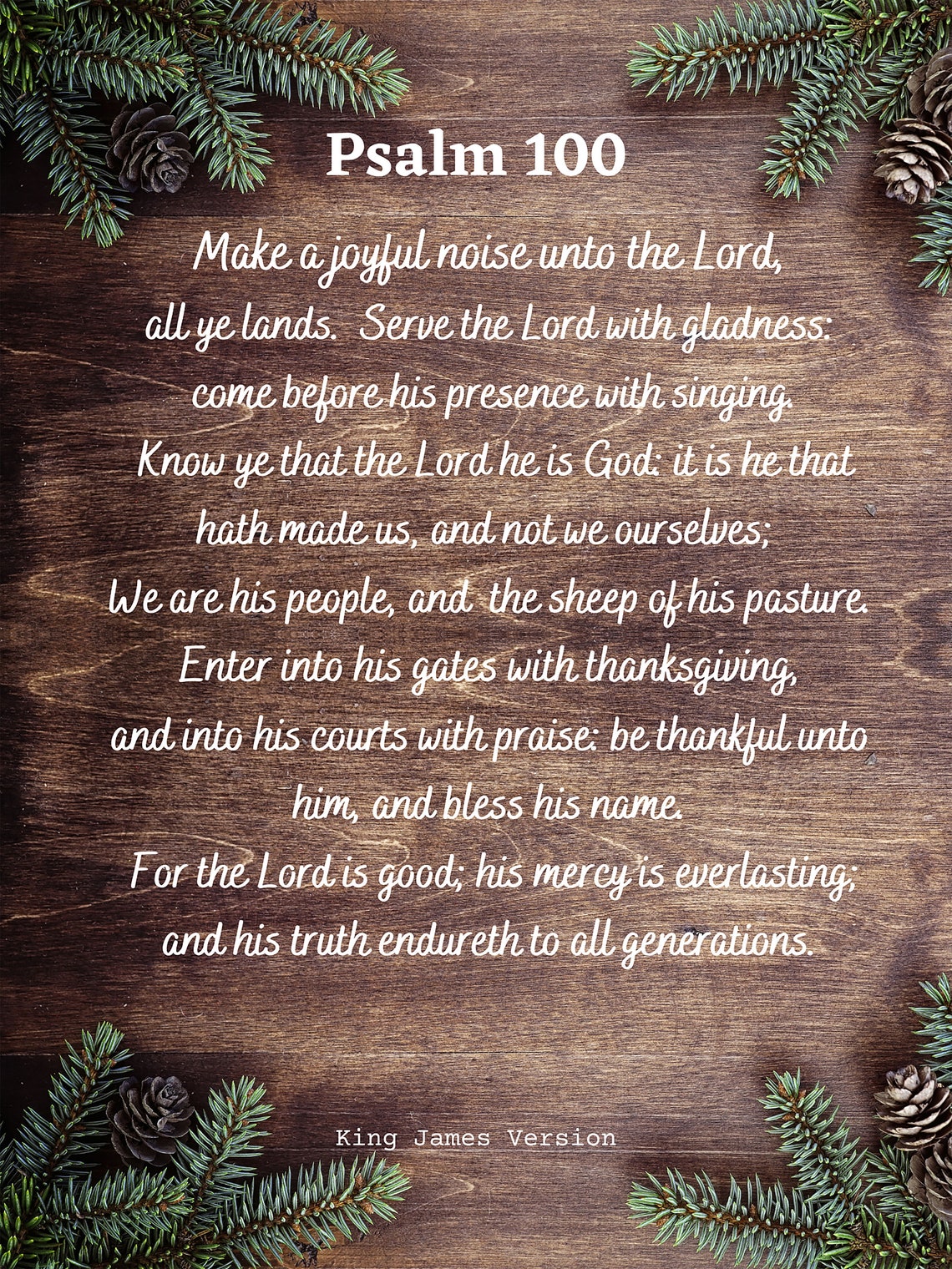 Psalm 100 *digital* Printable PNG Photoshop Sublimation Bible Verse ...