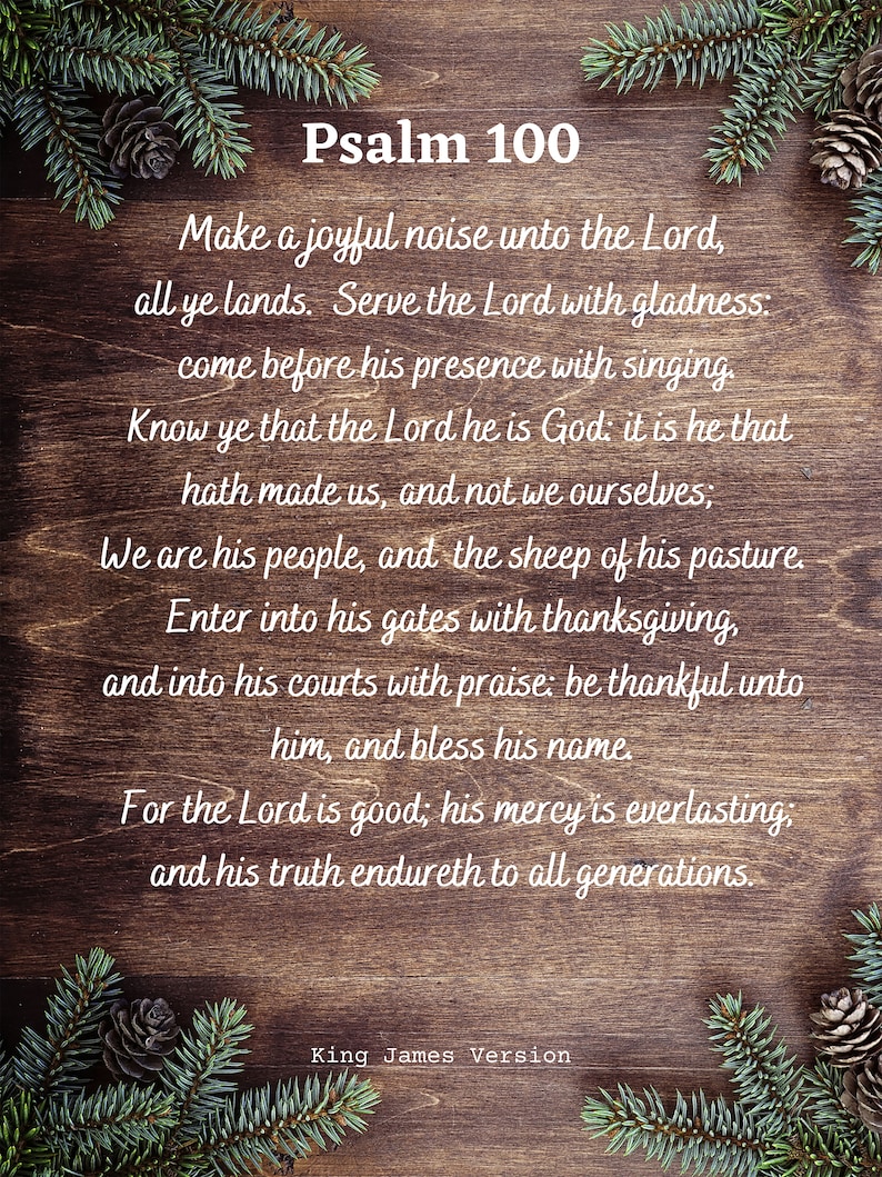 Psalm 100 *digital* Printable PNG Photoshop Sublimation Bible Verse ...