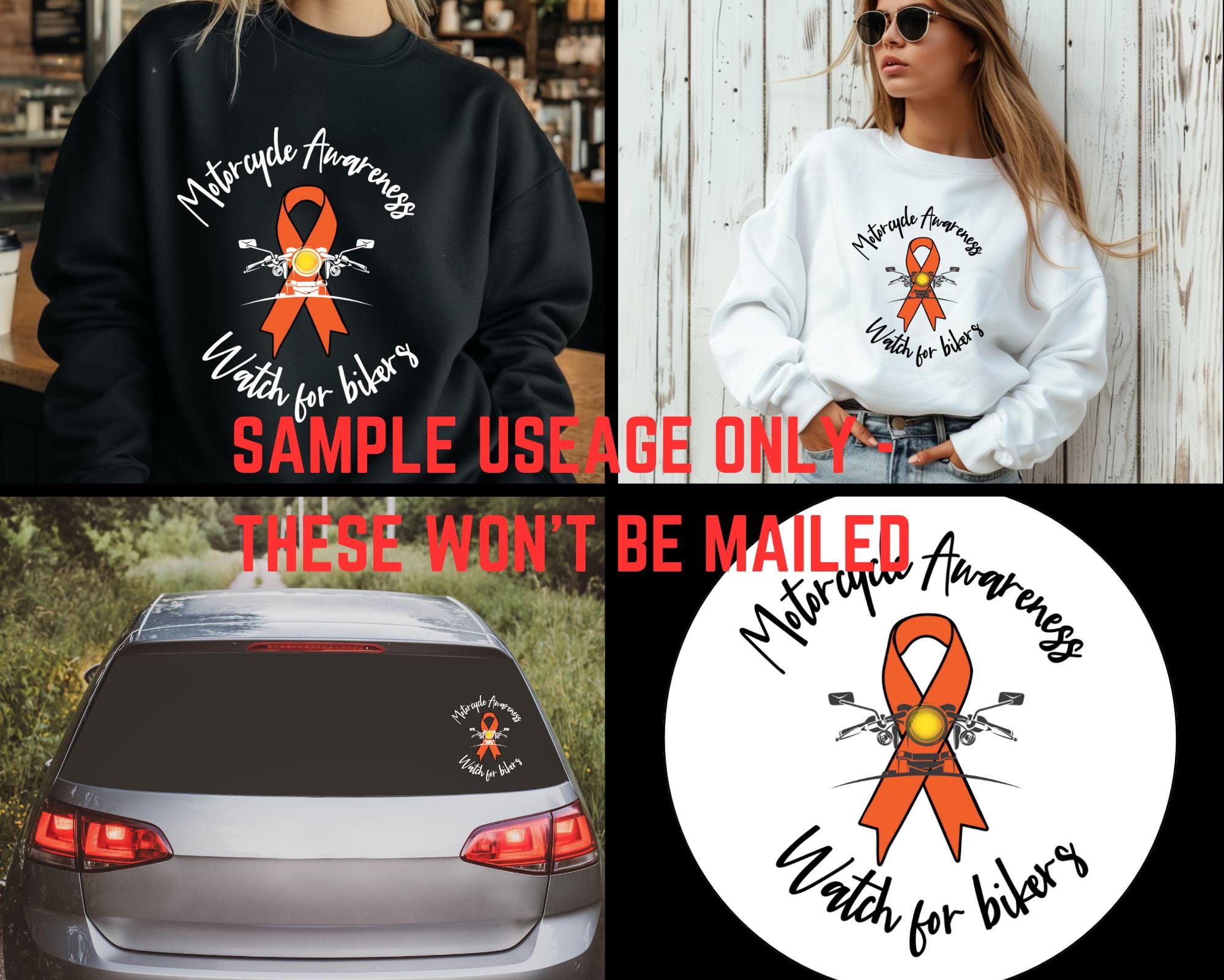 DIGITAL DOWNLOAD Motorcycle Awareness PNG and Canva Link Incl. - Etsy