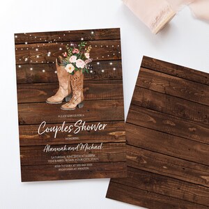 Rustic Couples Shower Invitation Editable Template Country - Etsy