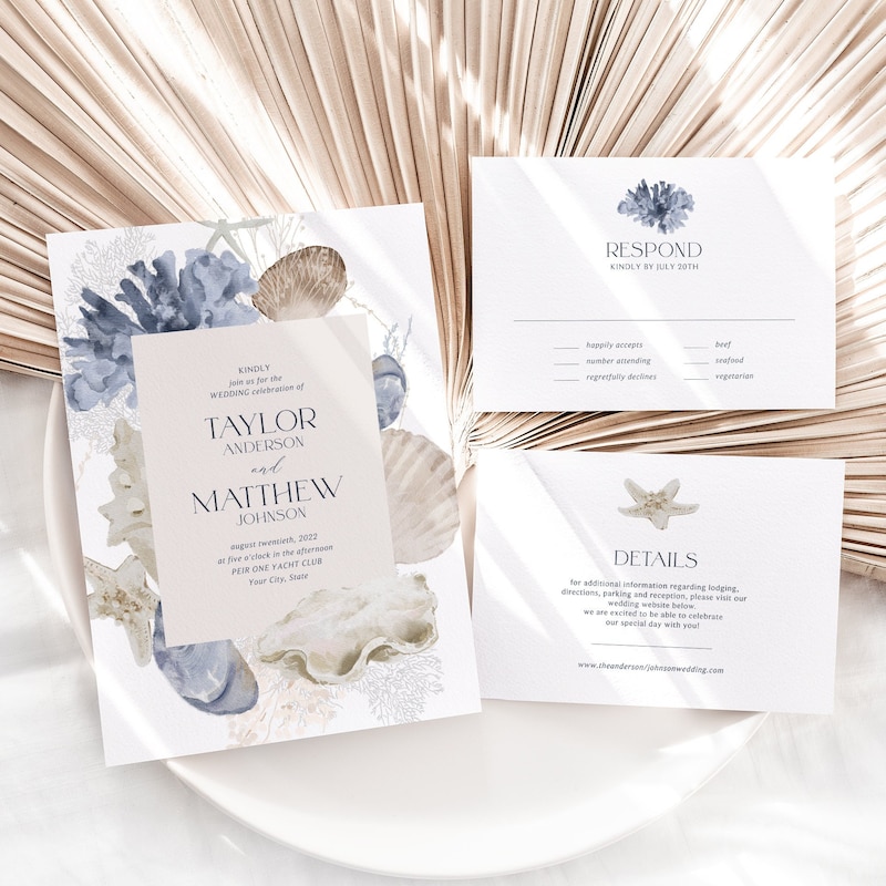 Shell Invitations - Etsy