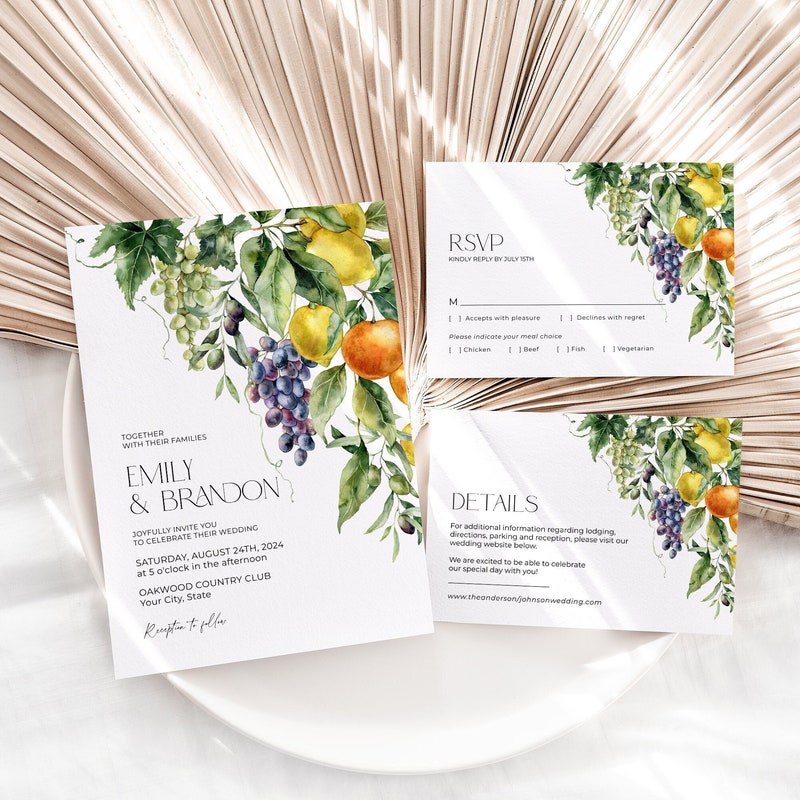 Citrus Wedding Invitation - Etsy