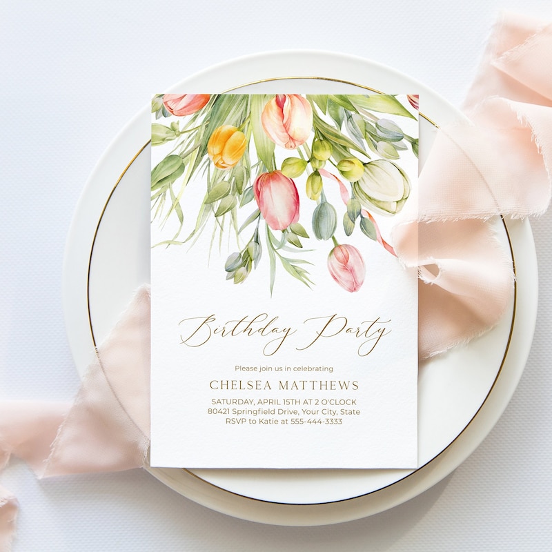 Tulip Invitation - Etsy