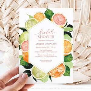 Citrus Bridal Shower Invitation, Summer Fruit Bridal Brunch Invite ...