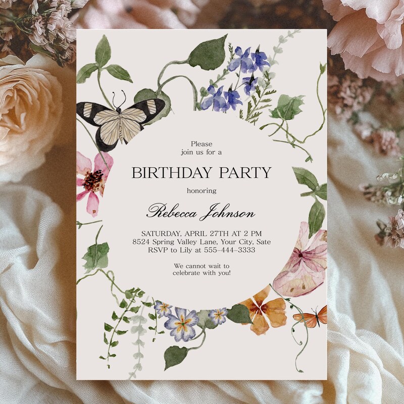 Botanical Invitation - Etsy