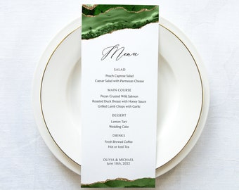 Emerald Menu Template - Etsy
