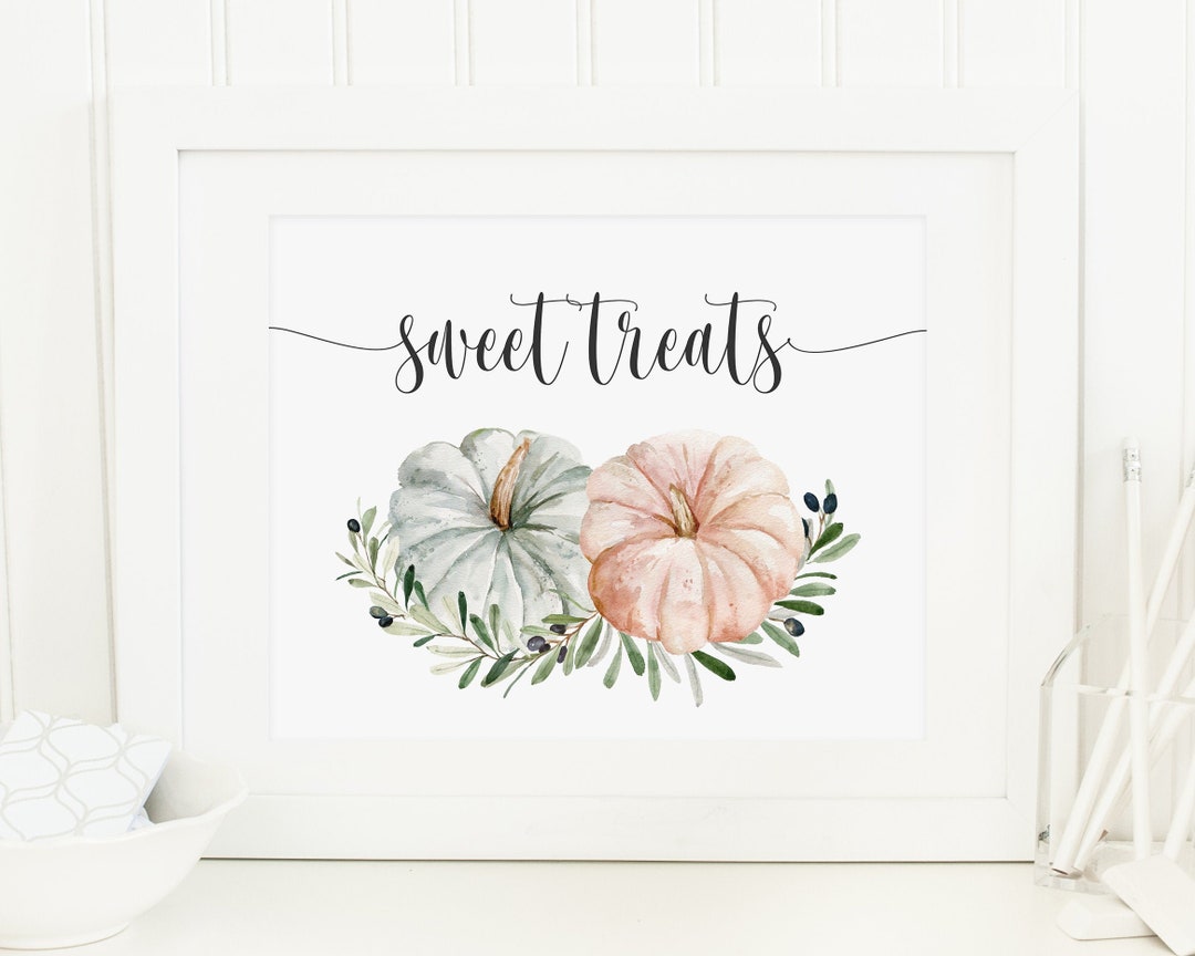 Autumn Sweet Treats Sign, Printable, Gender Reveal Party Sign, Blue and ...