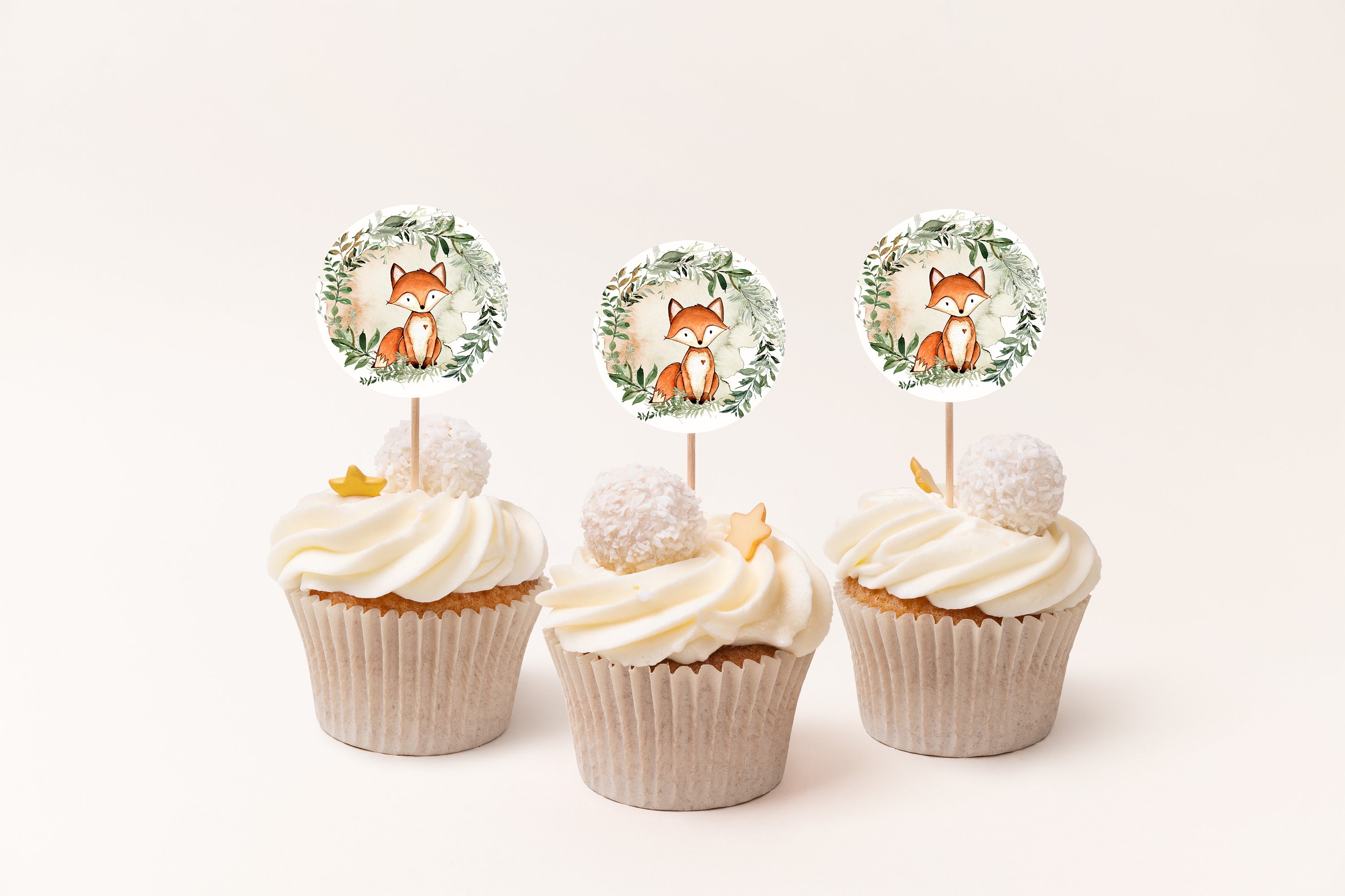 Fox Cupcake Toppers Printable Woodland Animal Baby Shower - Etsy