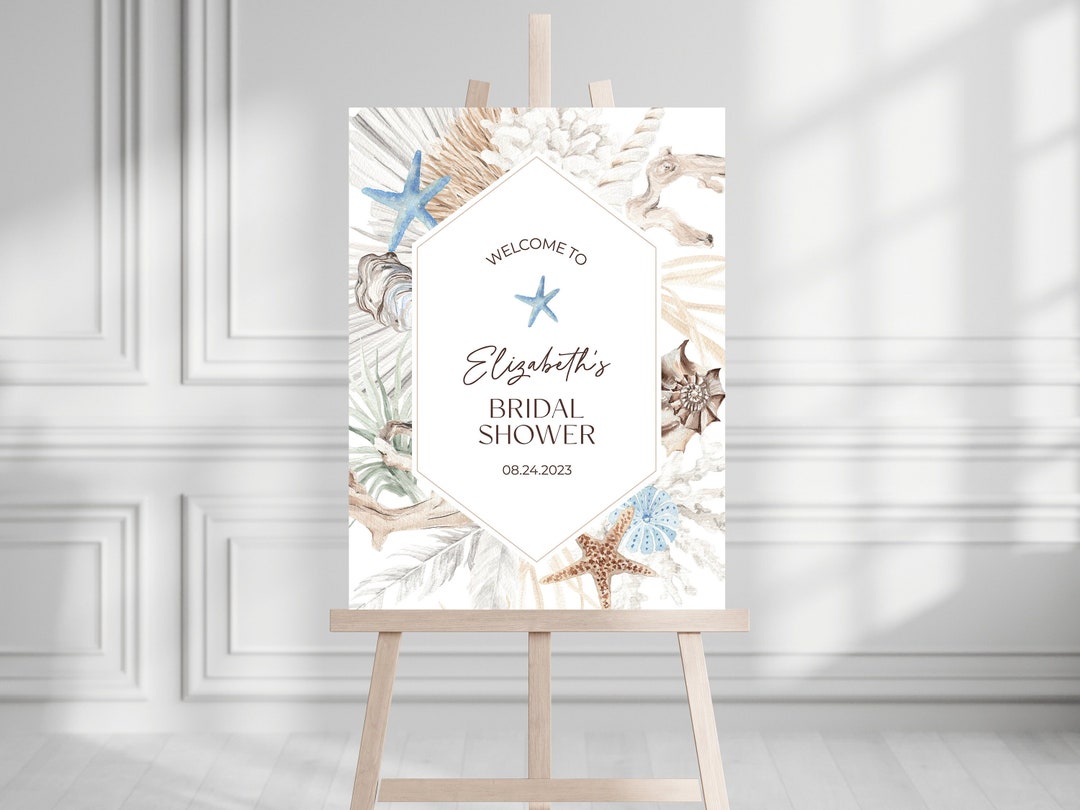 Boho Ocean Welcome Sign, 18x24, Beach Welcome Poster, Summer Bridal ...