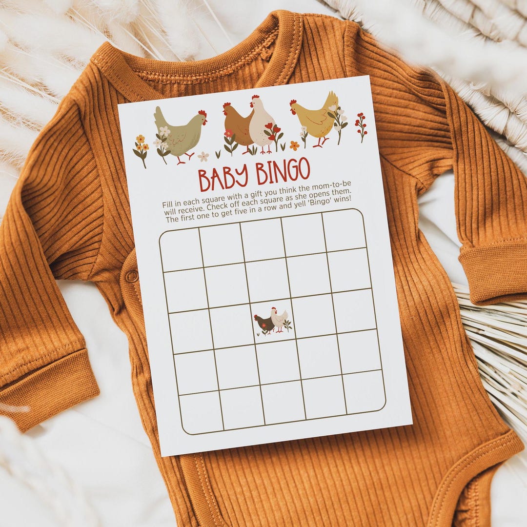 Chicken Baby Bingo Game, Instant Download, Farm Bingo Card, Barnyard ...
