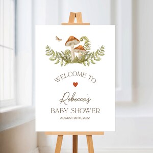 Mushroom Welcome Sign, 18x24, Woodland Welcome Poster, Forest Greenery ...